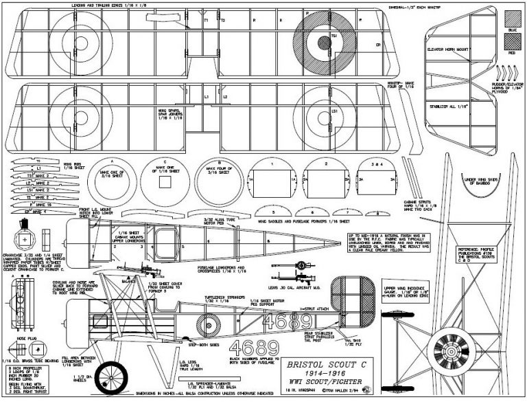 Bristol Scout C WW1 Scout/Fighter - 18in wingspan - The Gee Bee.com