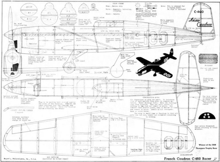 Caudron C460 Racer Megow - 20 in wingspan - The Gee Bee.com
