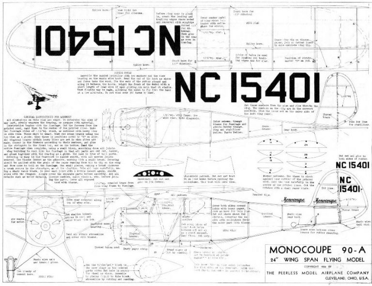 Monocoupe 90-A Peerless - 24 in wingspan - The Gee Bee.com